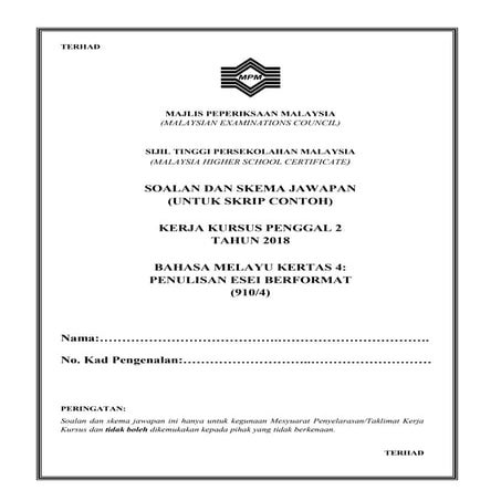9224 papan cerita contoh Kesus Melayu STPM 2018 | PDF