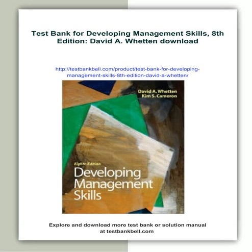 Test Bank for Developing Management Skills, 8th Edition: David A ...
