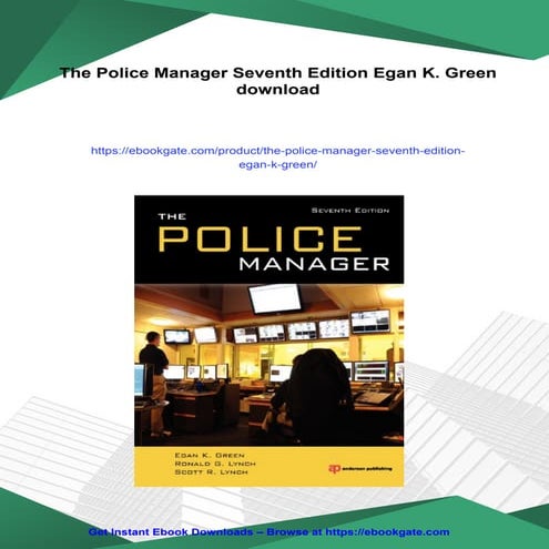 The Police Manager Seventh Edition Egan K. Green | PDF