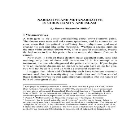 DuaneAlexanderMiller_Metanarrative_Islam_Christianity | PDF