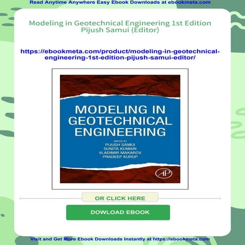 Modeling in Geotechnical Engineering 1st Edition Pijush Samui (Editor) | PDF