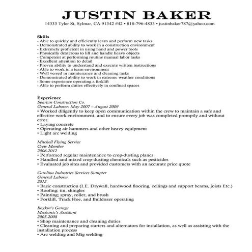 Justin's Resume | DOC