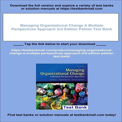 Managing Organizational Change A Multiple Perspectives Approach 3rd ...