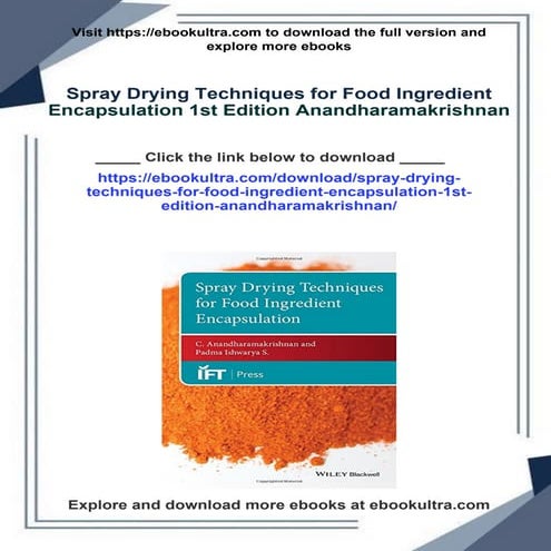 Spray Drying Techniques for Food Ingredient Encapsulation 1st Edition ...