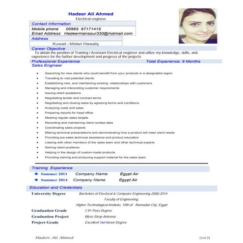 Hadeer CV (1) | PDF