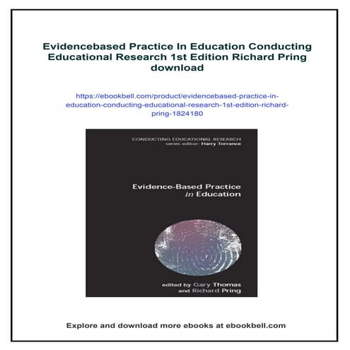 Evidencebased Practice In Education Conducting Educational Research 1st ...