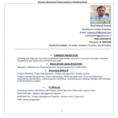 Senior Project Engineer | DOCX