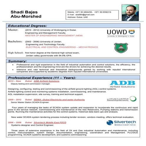 Shadi B. CV - latest-28-Aug-2016 | PDF