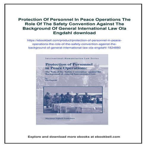 Protection Of Personnel In Peace Operations The Role Of The Safety ...