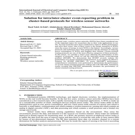 Solution For Intrainter Cluster Event Reporting Problem In Cluster Based Protocols For Wireless 2937