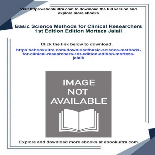 Basic Science Methods for Clinical Researchers 1st Edition Edition ...
