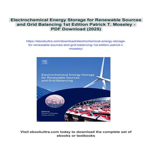Electrochemical Energy Storage for Renewable Sources and Grid Balancing ...
