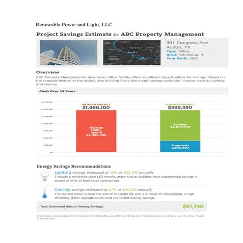 ABC Property management Project Savings Estimate | DOC