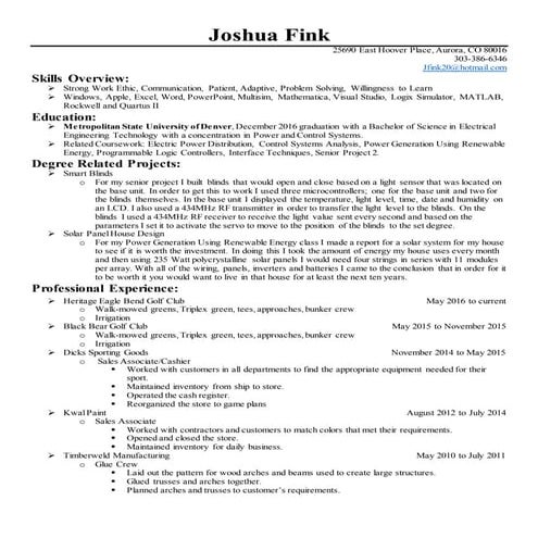 Joshua Fink Resume | DOCX