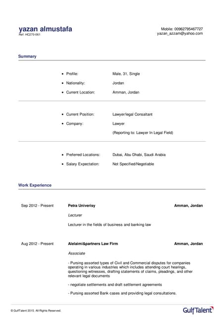 Resume - Tarig Osman Abbas Bakheit (4) | DOC | Legal Services Industry ...