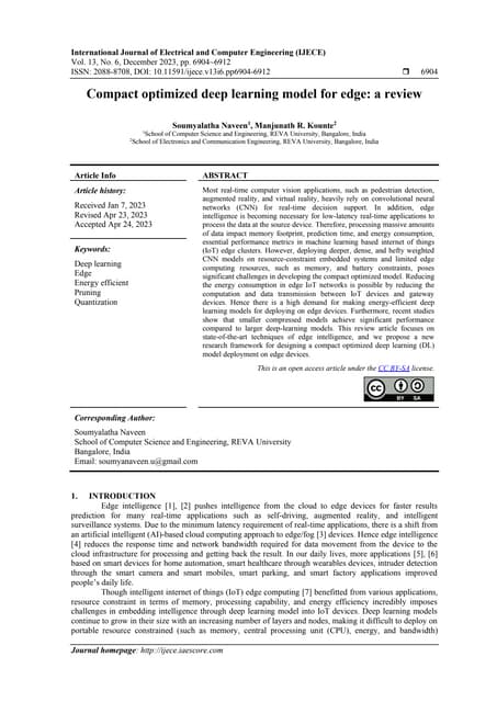 Compact optimized deep learning model for edge: a review | PDF Compact optimized deep learning model for edge: a review | PDF