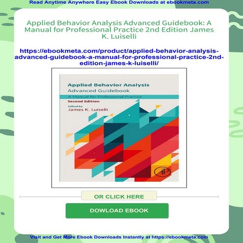 Applied Behavior Analysis Advanced Guidebook: A Manual for Professional ...