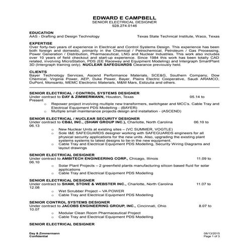 Bill Mooney Resume 2015 Rev1 | DOCX