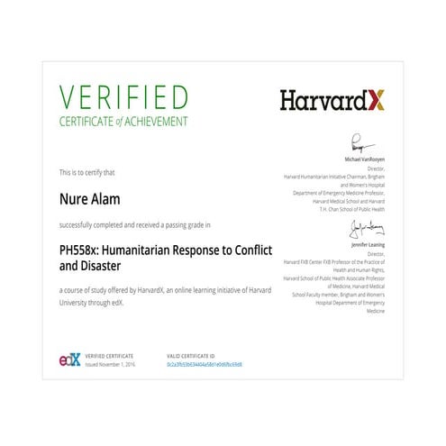 Harvard Certificate | PDF