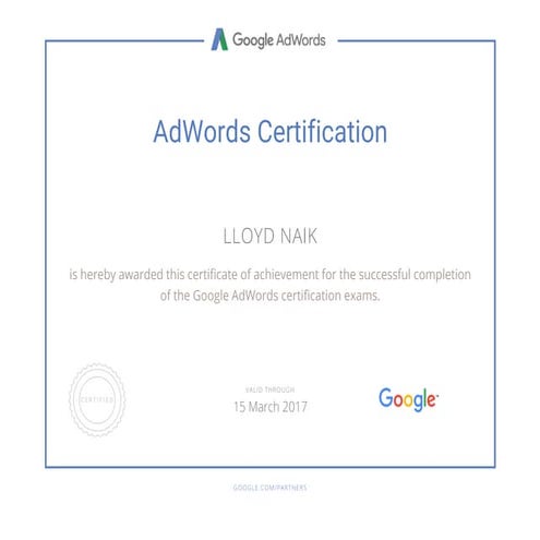 Google Partners - Certification | PDF