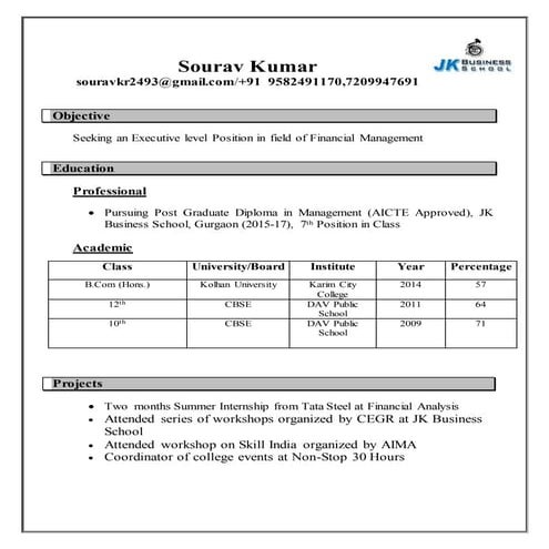 Sourav Kumar CV (2) | DOCX