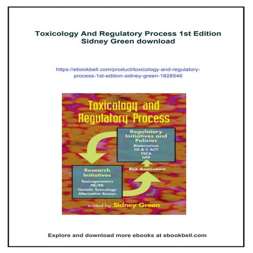 Toxicology And Regulatory Process 1st Edition Sidney Green | PDF