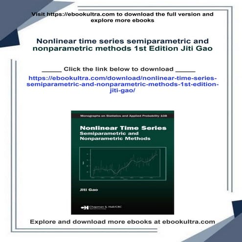Nonlinear time series semiparametric and nonparametric methods 1st Edition Jiti Gao | PDF