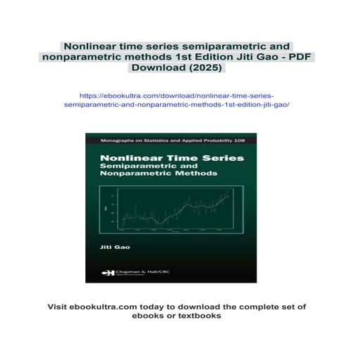 Nonlinear time series semiparametric and nonparametric methods 1st Edition Jiti Gao | PDF