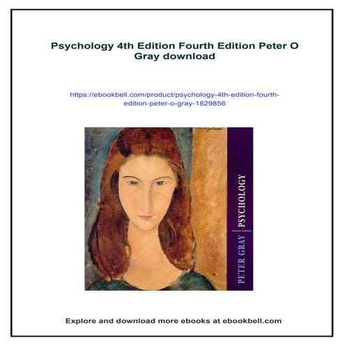 Psychology 4th Edition Fourth Edition Peter O Gray | PDF