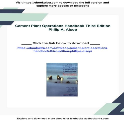 Cement Plant Operations Handbook Third Edition Philip A. Alsop | PDF