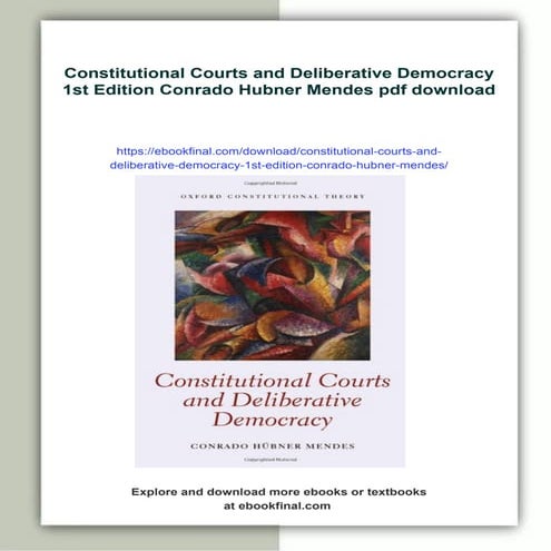 Constitutional Courts and Deliberative Democracy 1st Edition Conrado ...
