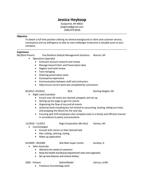 Jenny Resume 2015 | DOCX | Daycare and Pre-School | Parenting