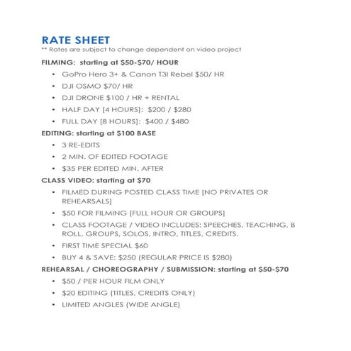 RATE SHEET | PDF