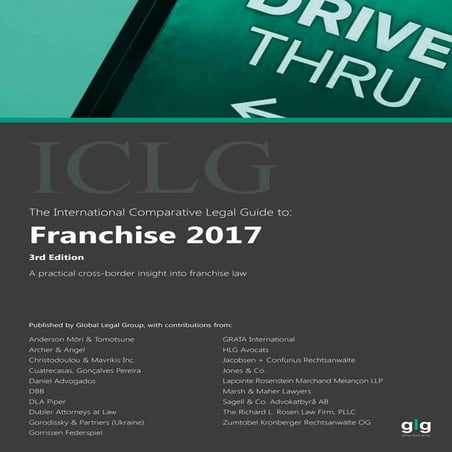 ICLG FRANCHISE 2017 Legal Guide ( International Legal Guide) | PDF