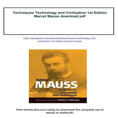 Techniques Technology and Civilization 1st Edition Marcel Mauss | PDF