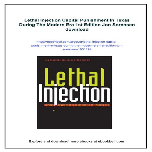 Lethal Injection Capital Punishment In Texas During The Modern Era 1st ...