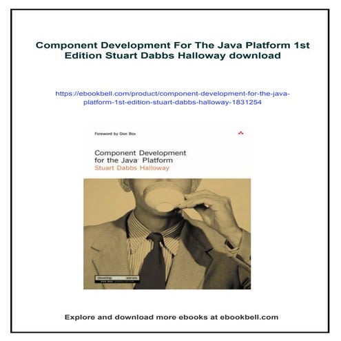 Component Development For The Java Platform 1st Edition Stuart Dabbs ...