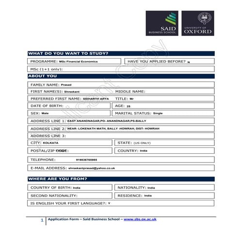 OXFORD- Application_4063104 | PDF