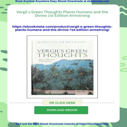 Vergil s Green Thoughts Plants Humans and the Divine 1st Edition ...