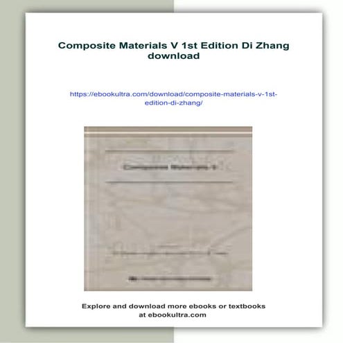 Composite Materials V 1st Edition Di Zhang | PDF