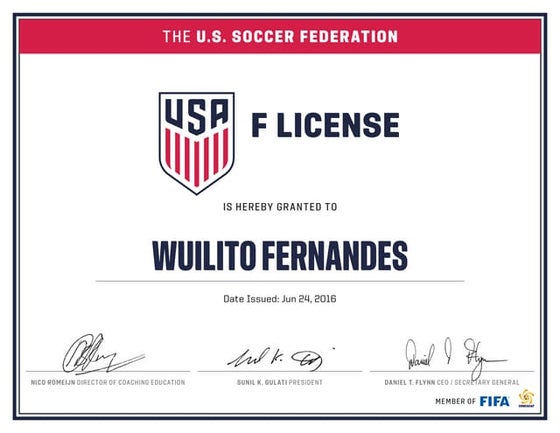 F License Certificate US Soccer | PPT