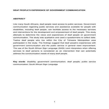 DEAF PEOPLE'S EXPERIENCE OF GOVERNMENT COMMUNICATION FINAL v.1.2 | PDF