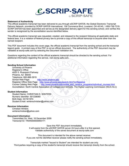 Official Transcripts_UOP_BSBM | PDF