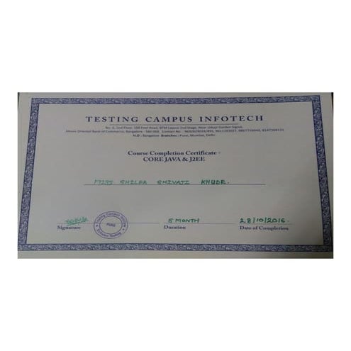 Core Java and J2EE Certificate | PDF