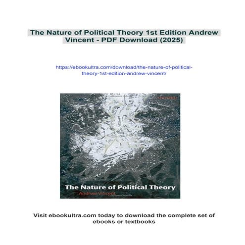 The Nature of Political Theory 1st Edition Andrew Vincent | PDF