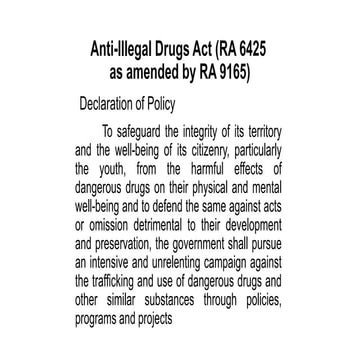 RA 9165 - Comprehensive Dangerous Drugs Act | PPTX