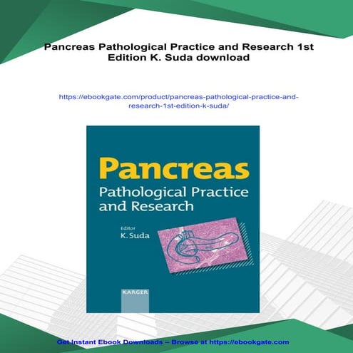 Pancreas Pathological Practice and Research 1st Edition K. Suda | PDF