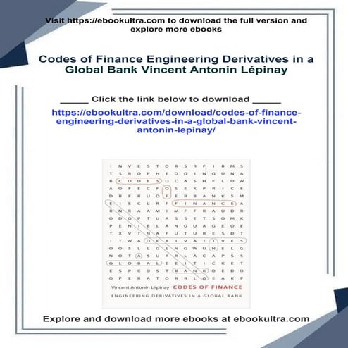 Codes of Finance Engineering Derivatives in a Global Bank Vincent Antonin Lépinay | PDF