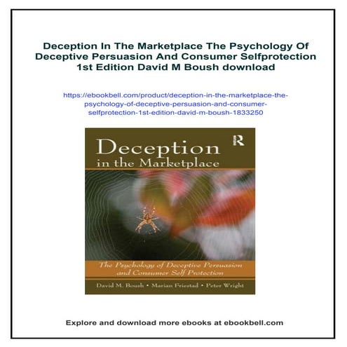 Deception In The Marketplace The Psychology Of Deceptive Persuasion And ...