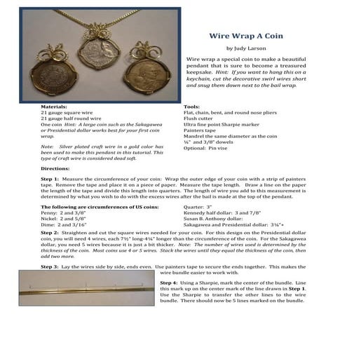 How to Wire Wrap a Coin Pendant | PDF | Jewelry Making | Arts and Crafts